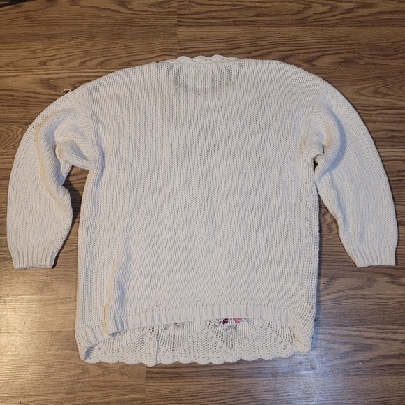 Bobbie Brooks | Sweaters | Floral Embroidered Cream Grandma Sweater By ...
